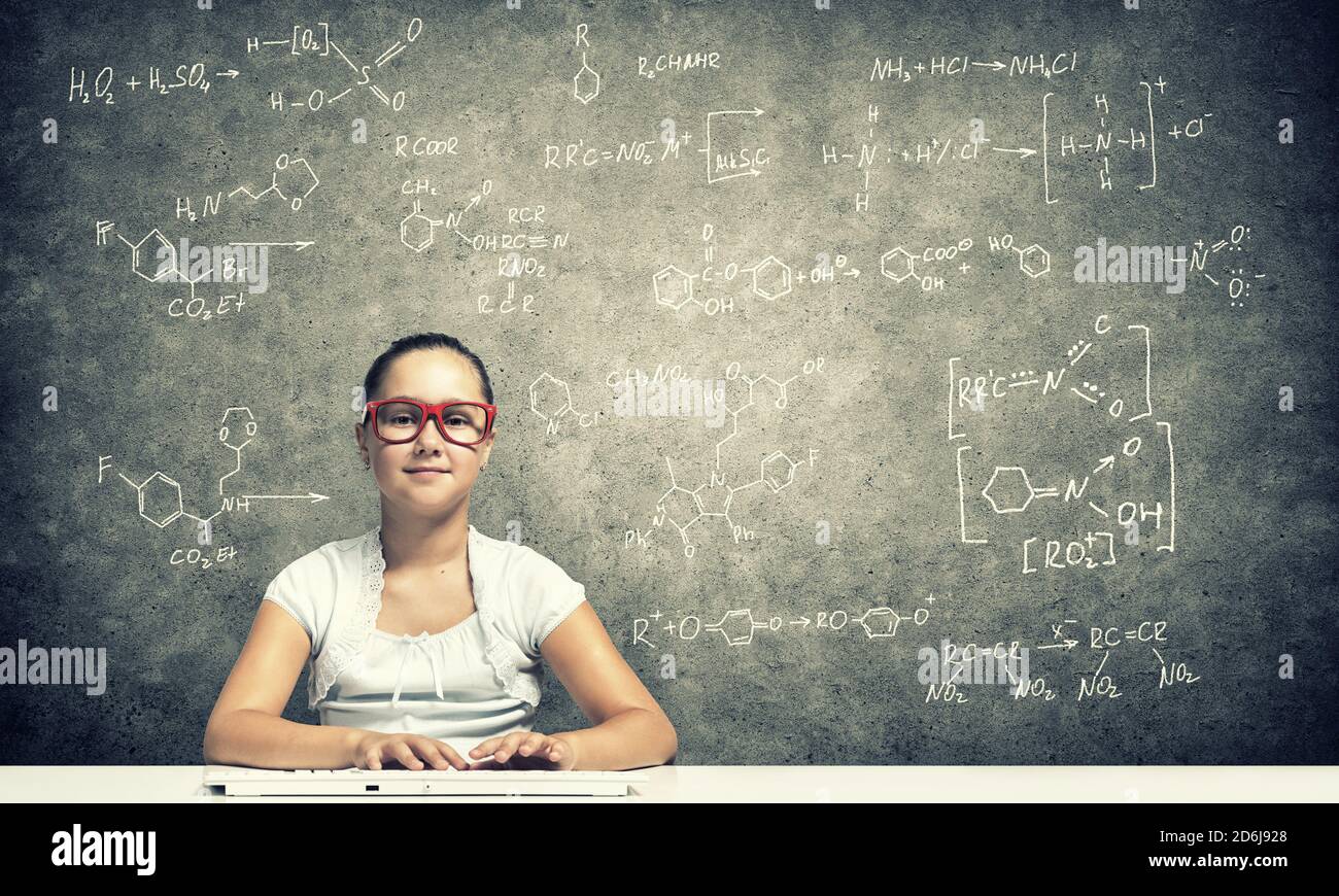 Little school genius Stock Photo - Alamy