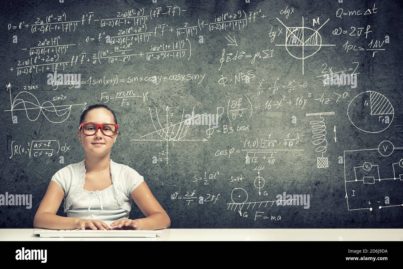 Little school genius Stock Photo - Alamy