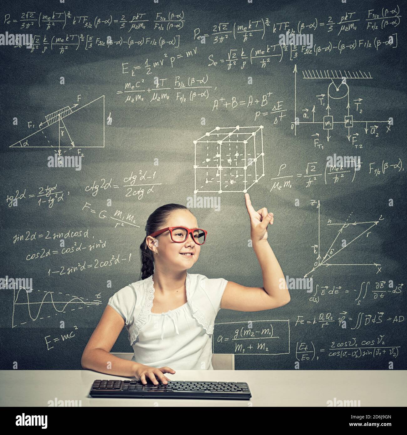 Little school genius Stock Photo - Alamy
