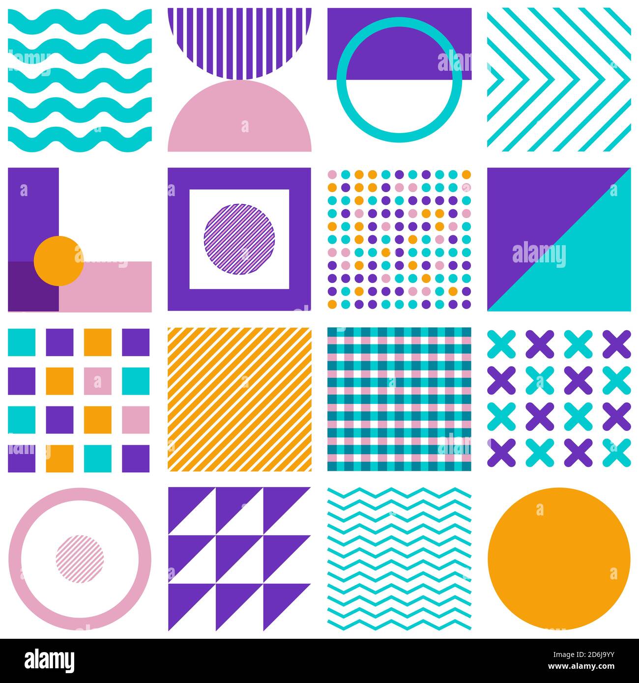 Geometric simple shapes minimal seamless pattern on white background ...