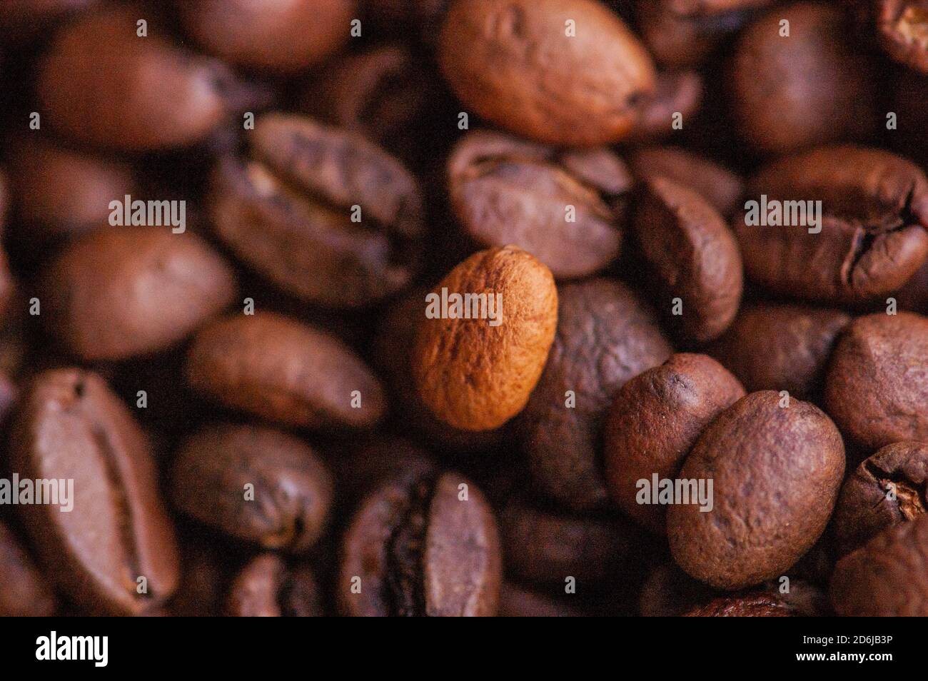 Coffee beans background. Light roasted natural coffee beans. Morning ...