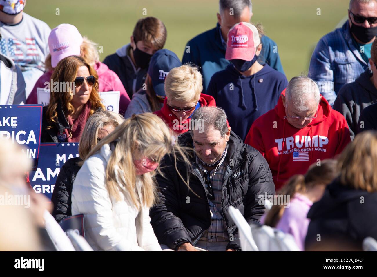 Reading, Pennsylvania, USA. 17th Oct, 2020. Trump supporters pray ...