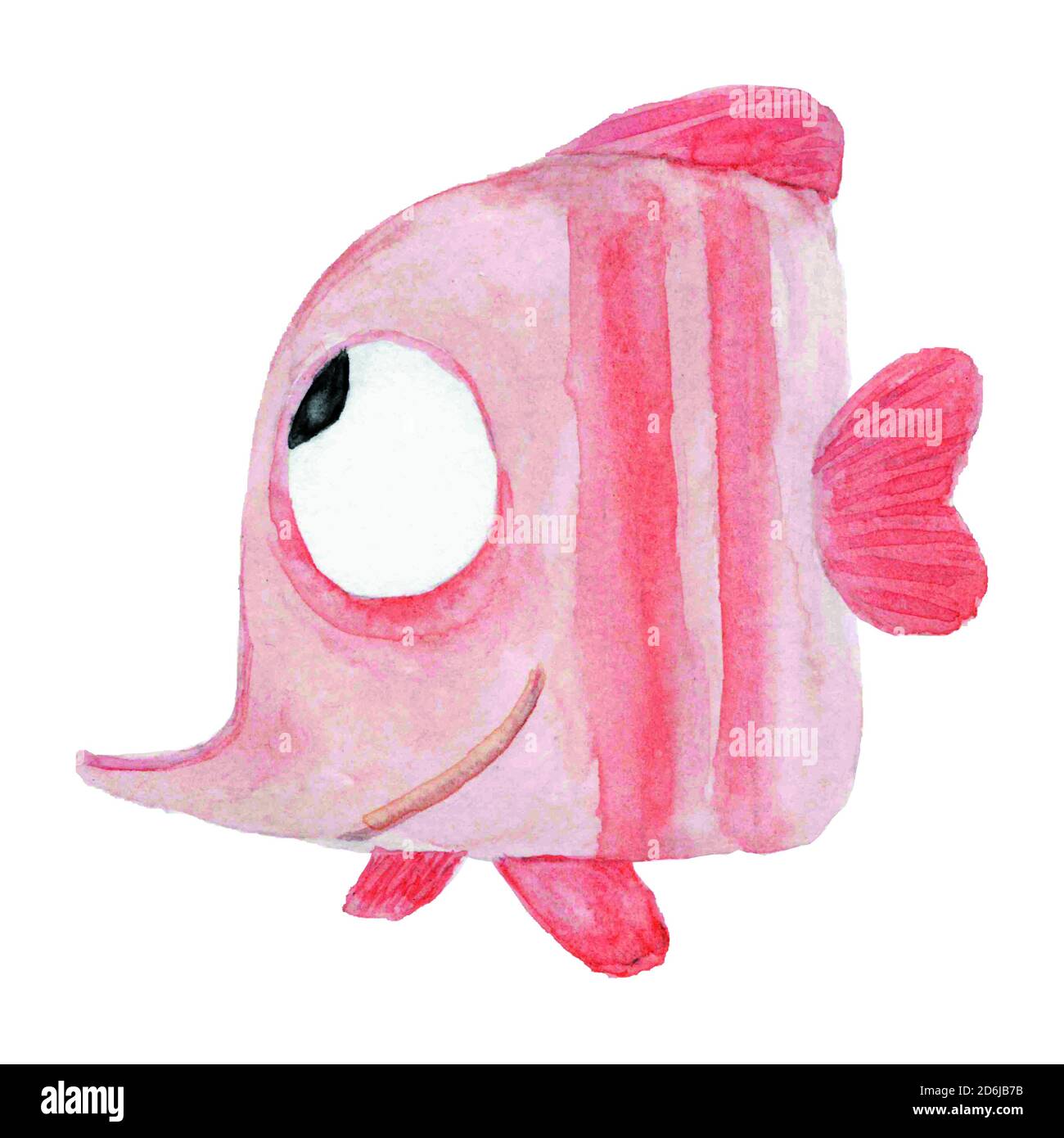 watercolor drawing of fish on white background Stock Photo - Alamy