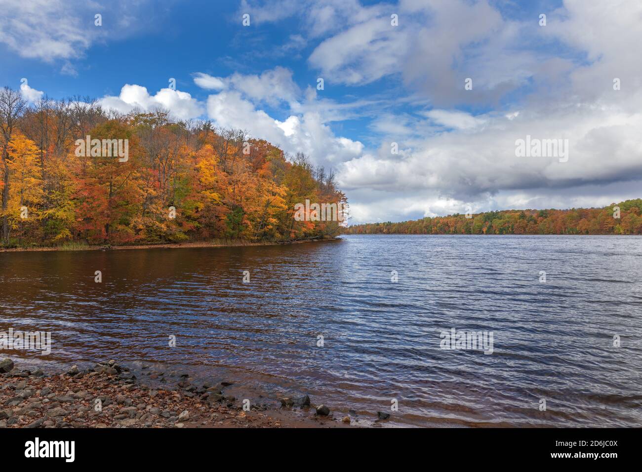 A pretty autumn day on the Chippewa Flowage in northern Wisconsin Stock ...