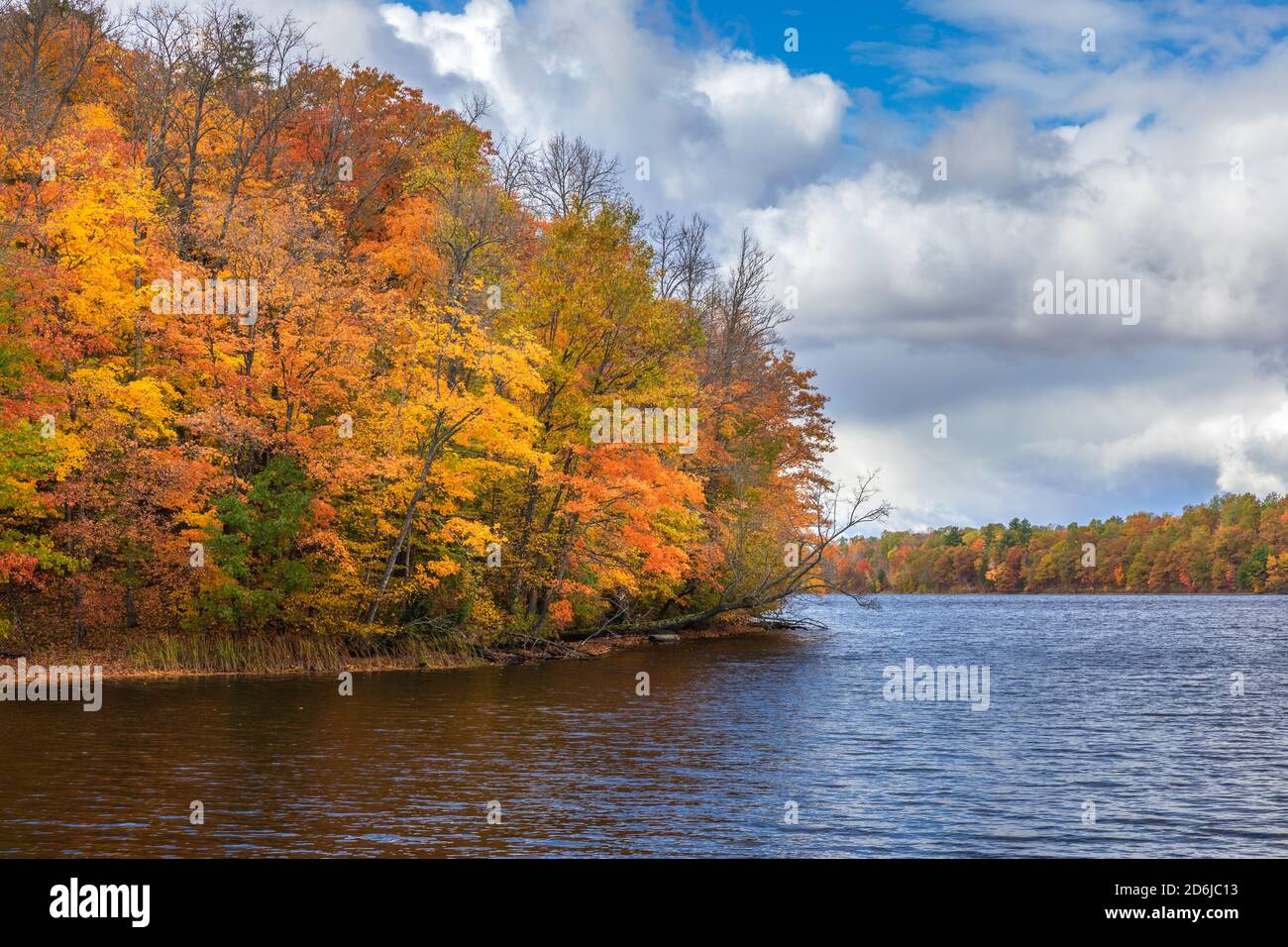A pretty autumn day on the Chippewa Flowage in northern Wisconsin Stock ...