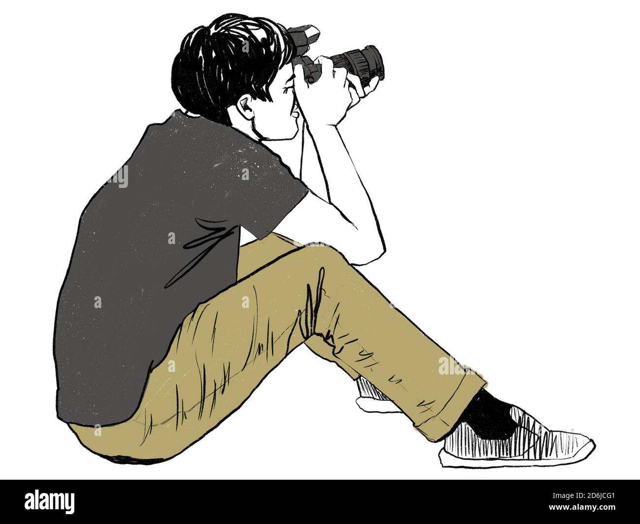 Photographer Taking A Picture Drawing