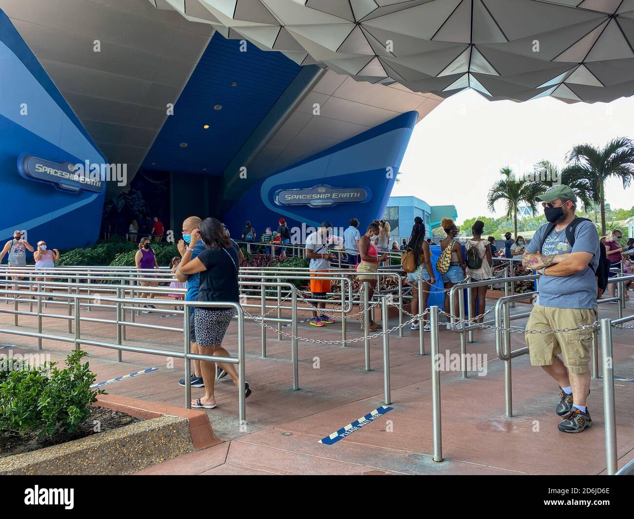 Orlando,FL/USA-10/17/20: People wearing masks and social distancing ...