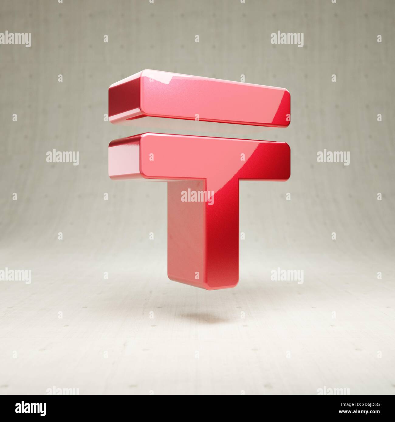 Tenge icon. Gold glossy Tenge symbol isolated on white concrete ...