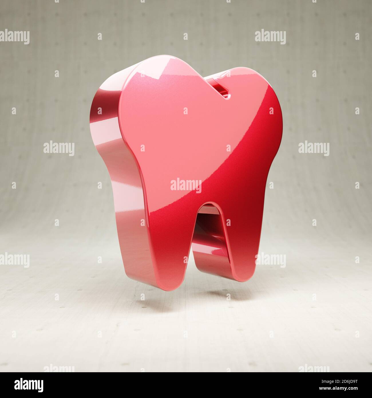 Tooth icon. Gold glossy Tooth symbol isolated on white concrete ...