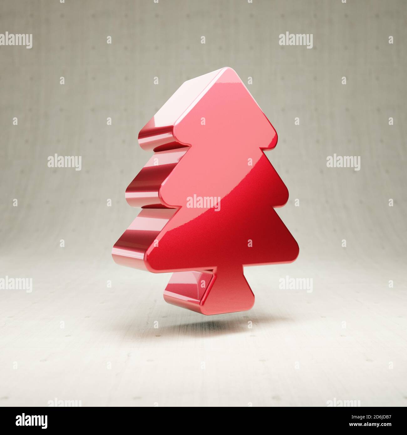 Christmas Tree icon. Gold glossy Christmas Tree symbol isolated on ...
