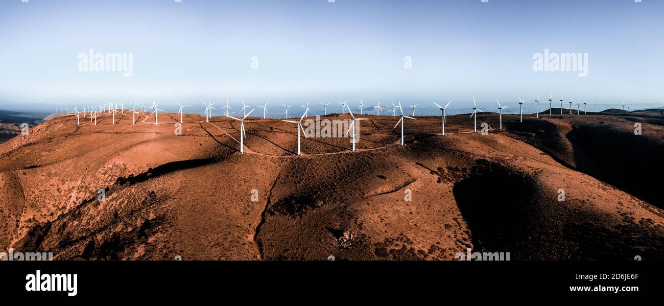 Wind turbine panoramic shot aerial hi-res stock photography and images ...
