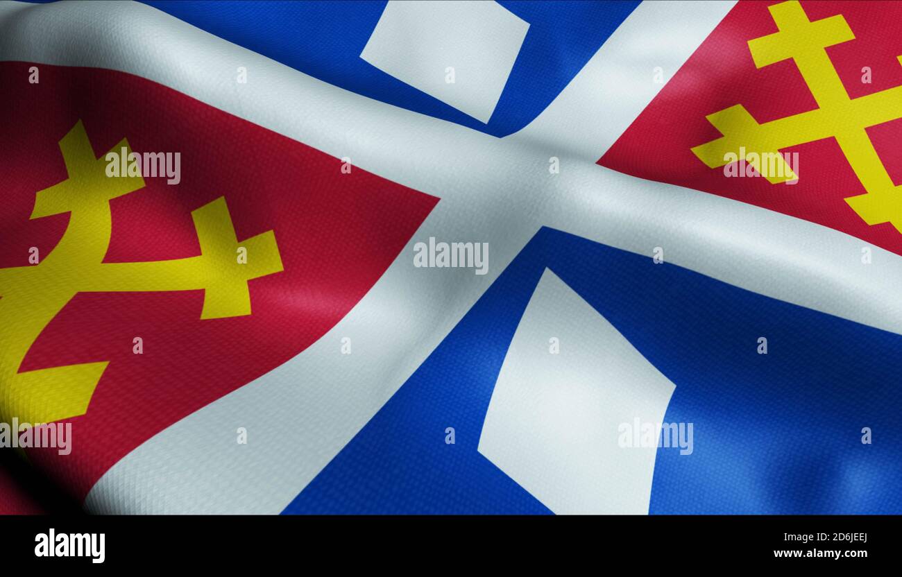 3D Illustration of a waving Netherlands city flag of Echt Susteren ...