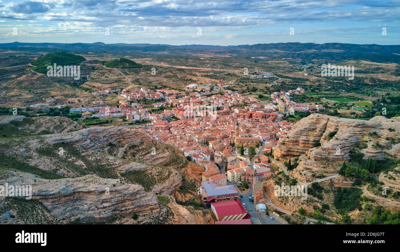 Aerial view of a town in Spain Stock Photo - Alamy