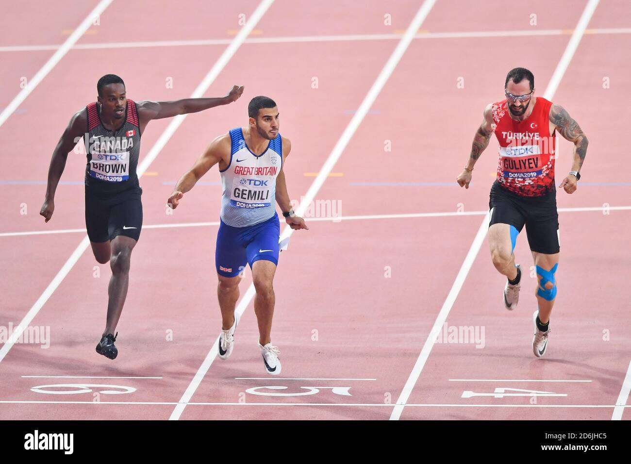Adam Gemili (GBR), Ramil Guliyev (TUR), Aaron Brown (CAN). 200 metres ...