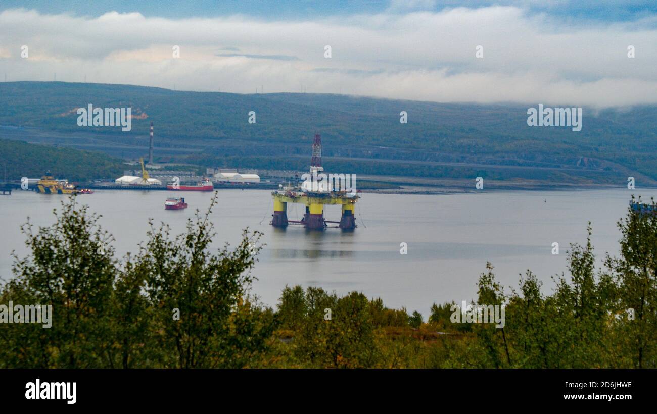 Port Murmansk, beautiful places of the city, Kola Bay, parks and ...