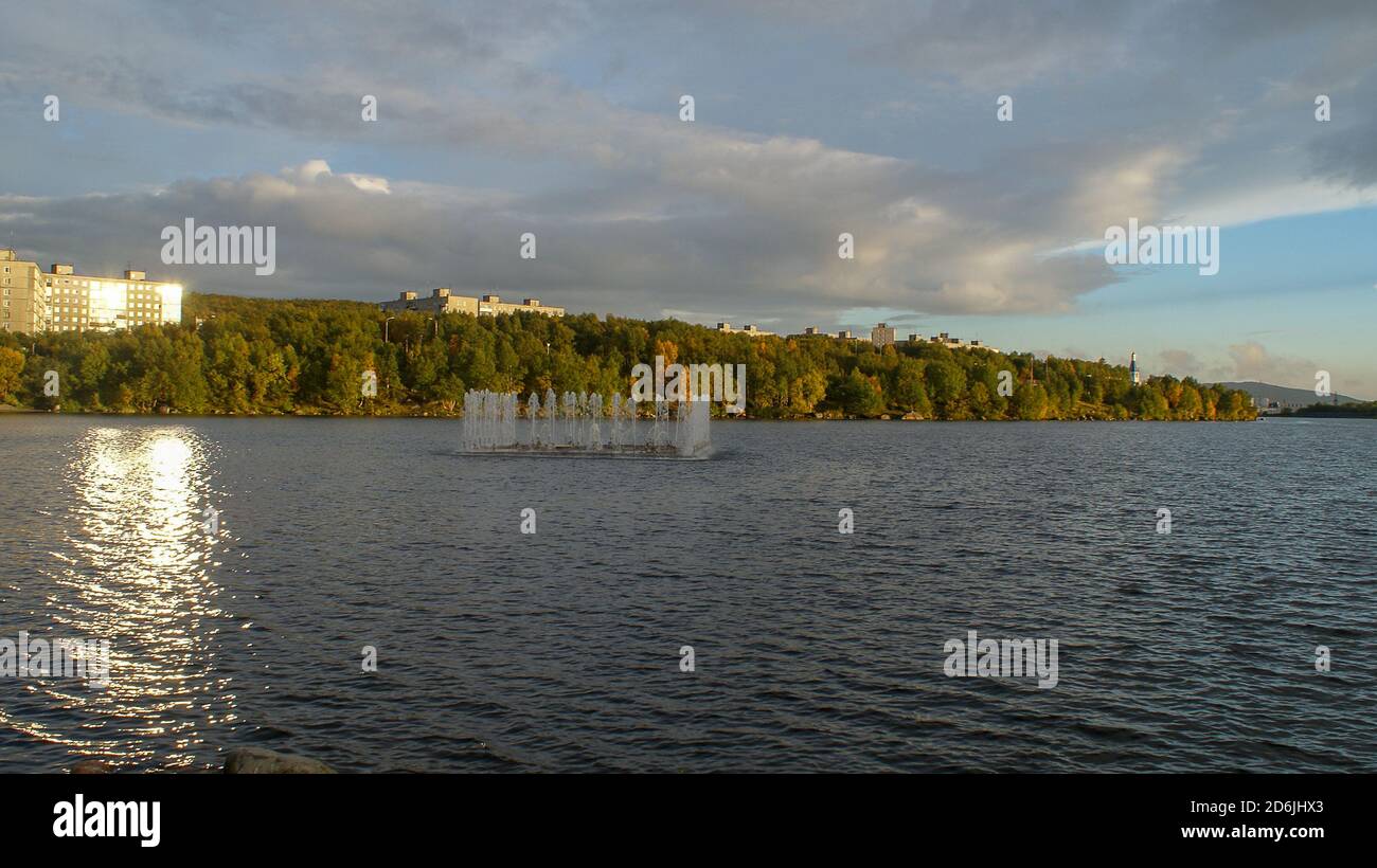 Port Murmansk, beautiful places of the city, Kola Bay, parks and ...