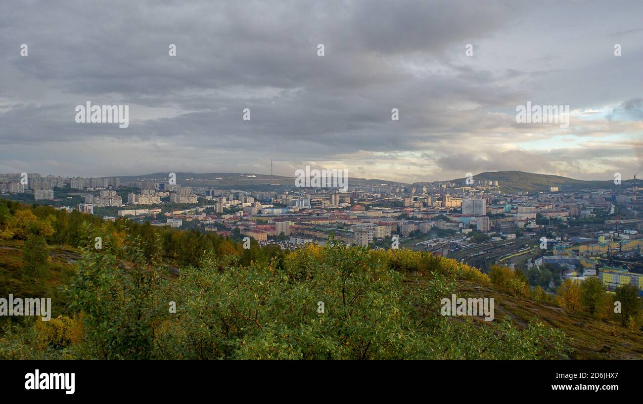 Port Murmansk, beautiful places of the city, Kola Bay, parks and ...