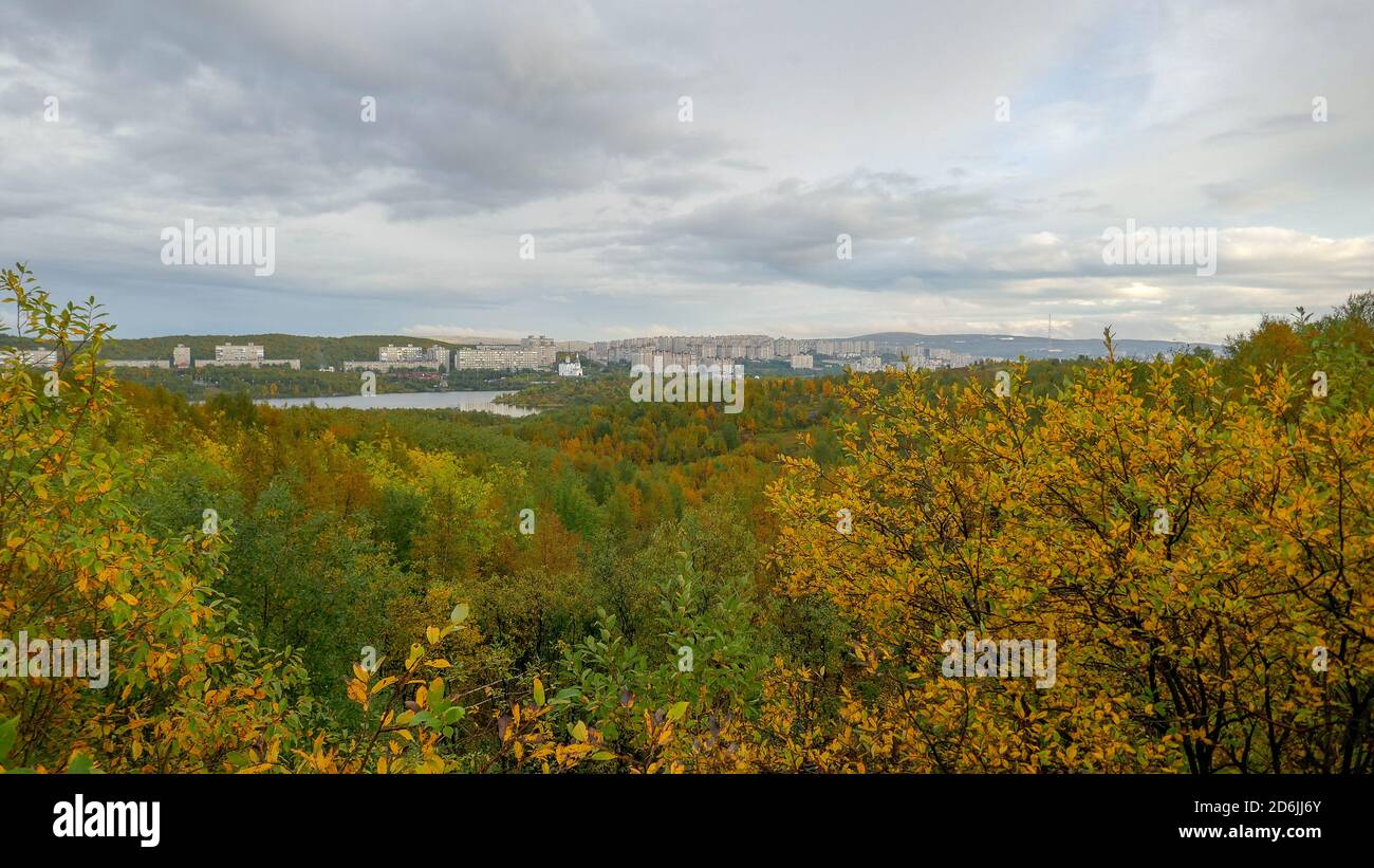 Port Murmansk, beautiful places of the city, Kola Bay, parks and ...