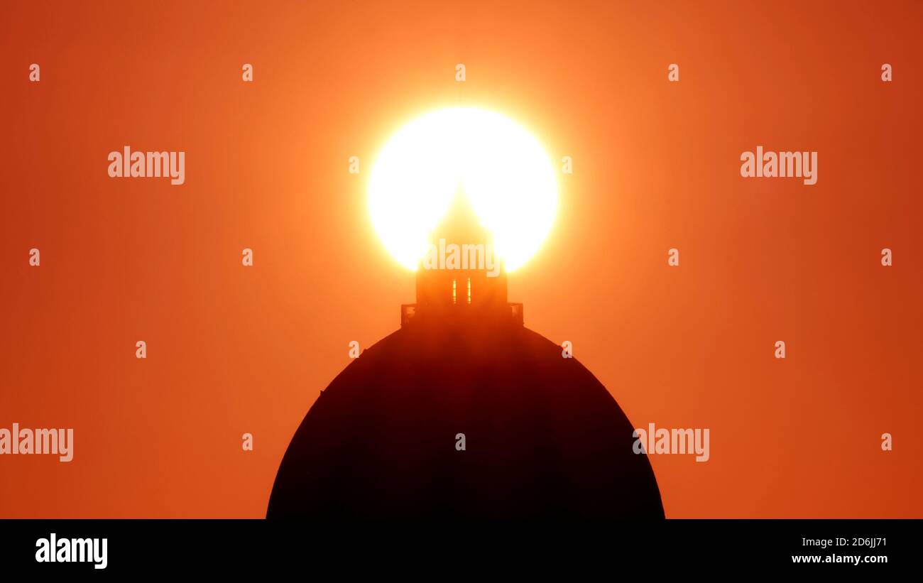 ROME, ITALY: Sunset on St. Peter's Basilica (Vatican). Rare, Authentic ...