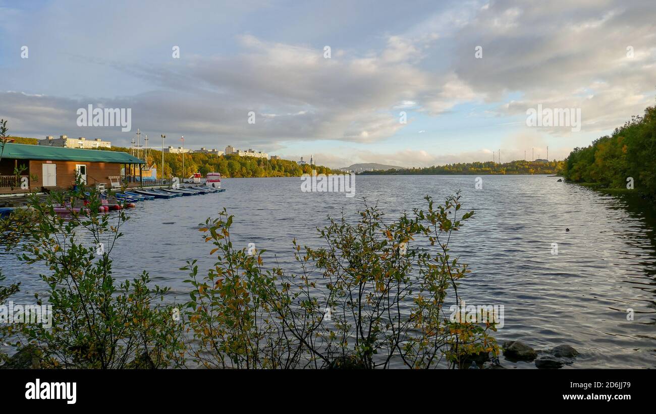 Port Murmansk, beautiful places of the city, Kola Bay, parks and ...