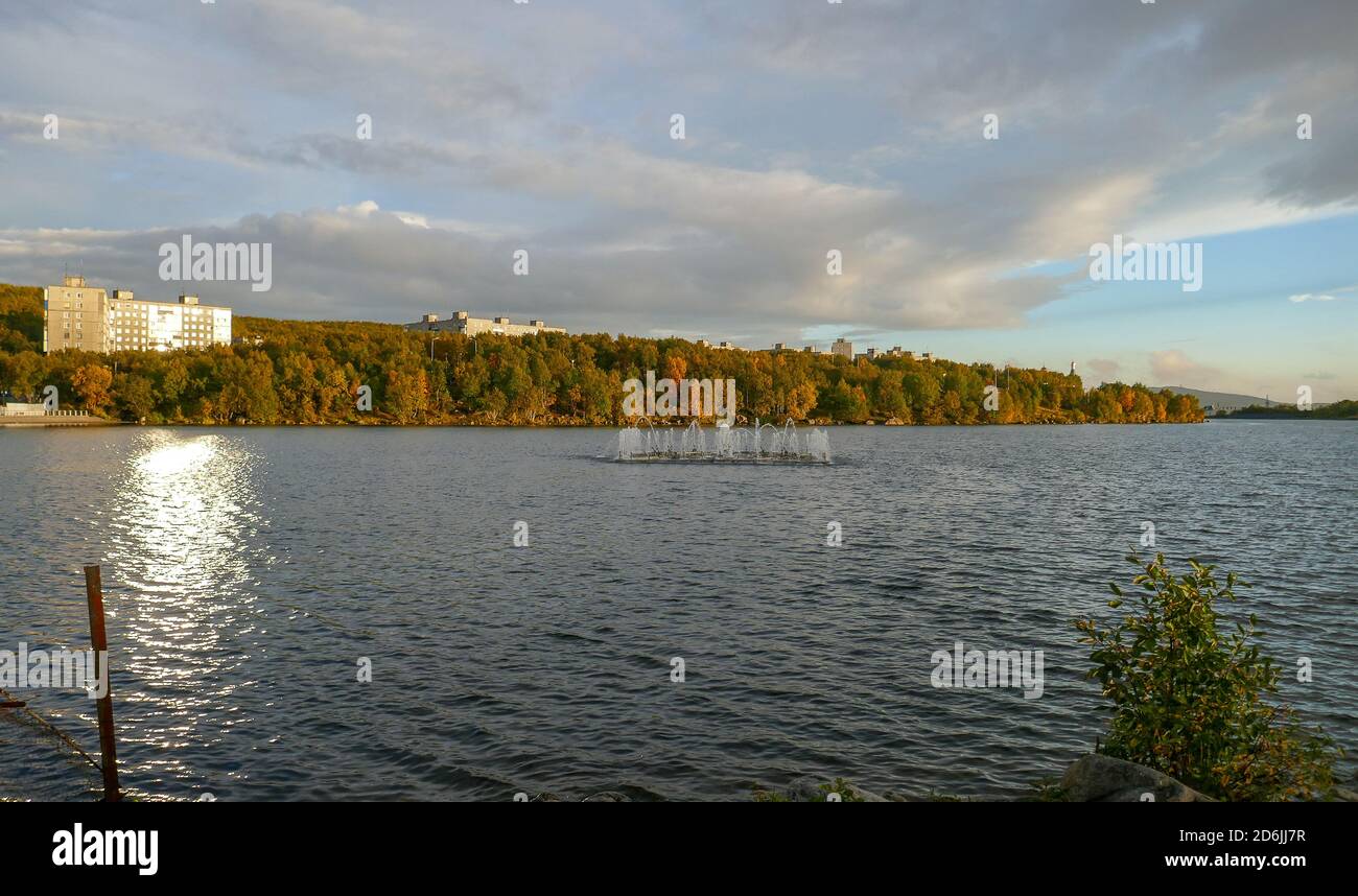Port Murmansk, beautiful places of the city, Kola Bay, parks and ...