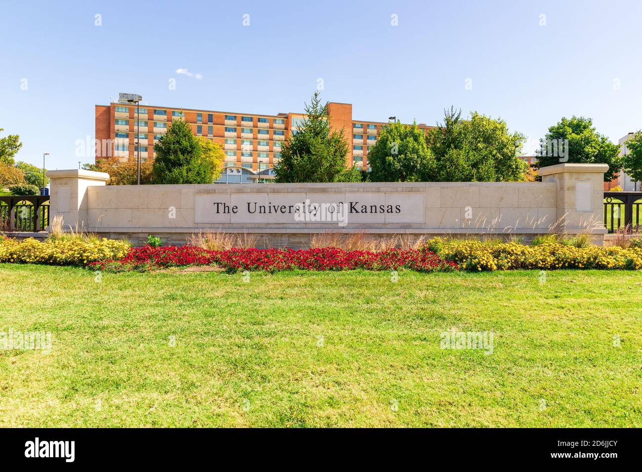 Lawrence, Kansas, USA - October 1, 2020: The University of Kansas sign ...