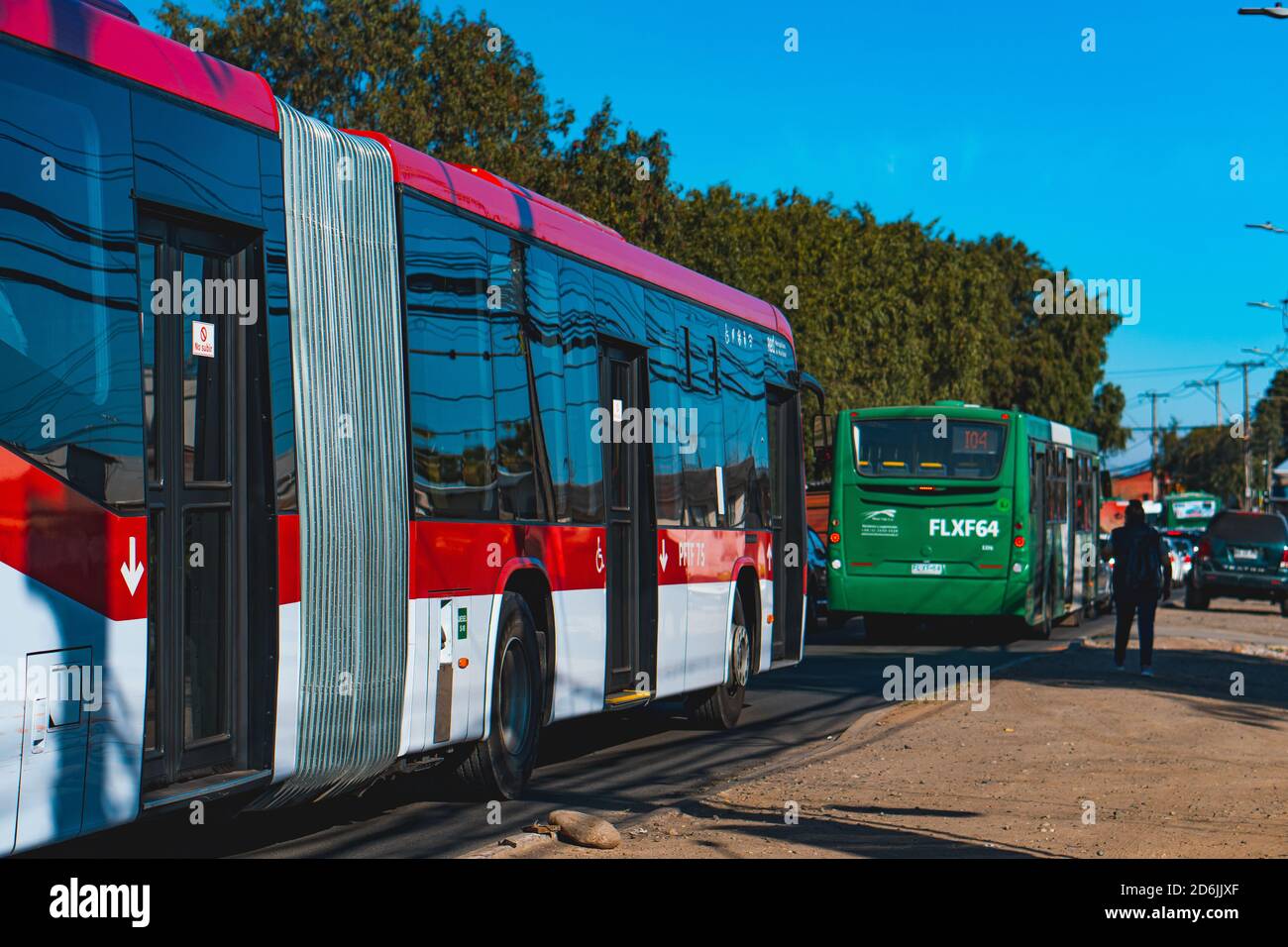Santiago, Chile - September 2020: A Transantiago / Red Movilidad bus in ...