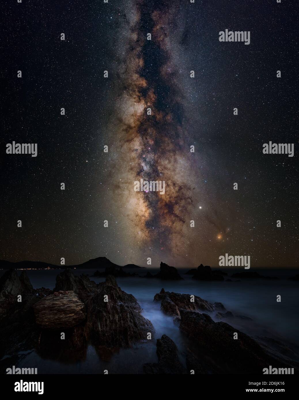 View of the milky way galaxy in Chalkidiki, Greece Stock Photo - Alamy
