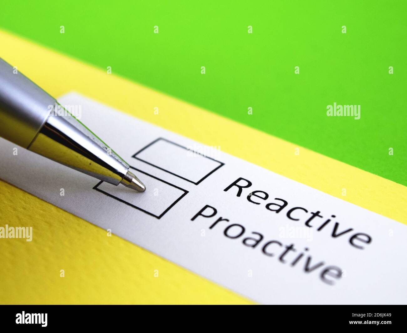 Reactive or Proactive? Proactive Stock Photo - Alamy
