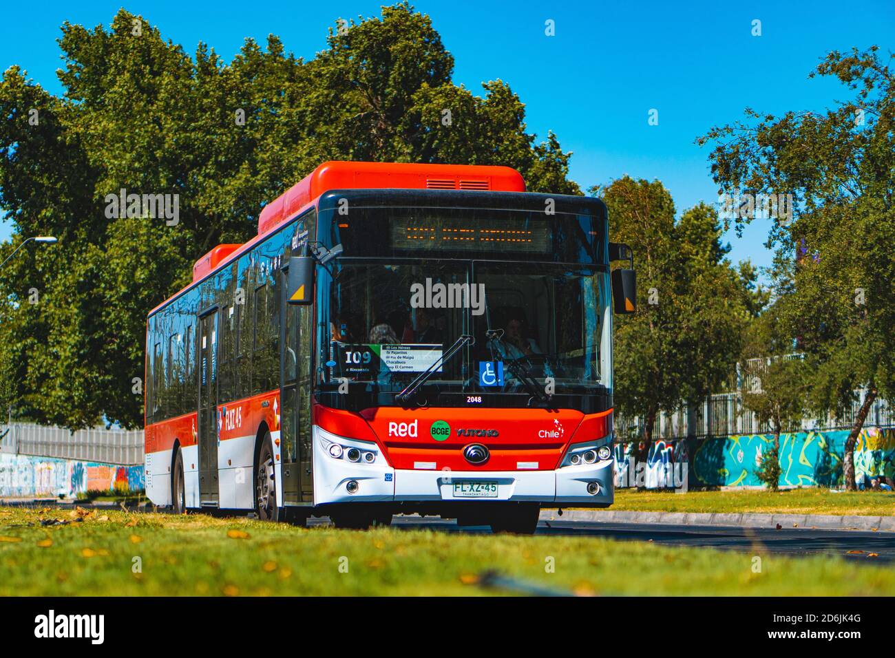 SANTIAGO, CHILE - JANUARY 2020: A Transantiago / RED Movilidad bus in ...