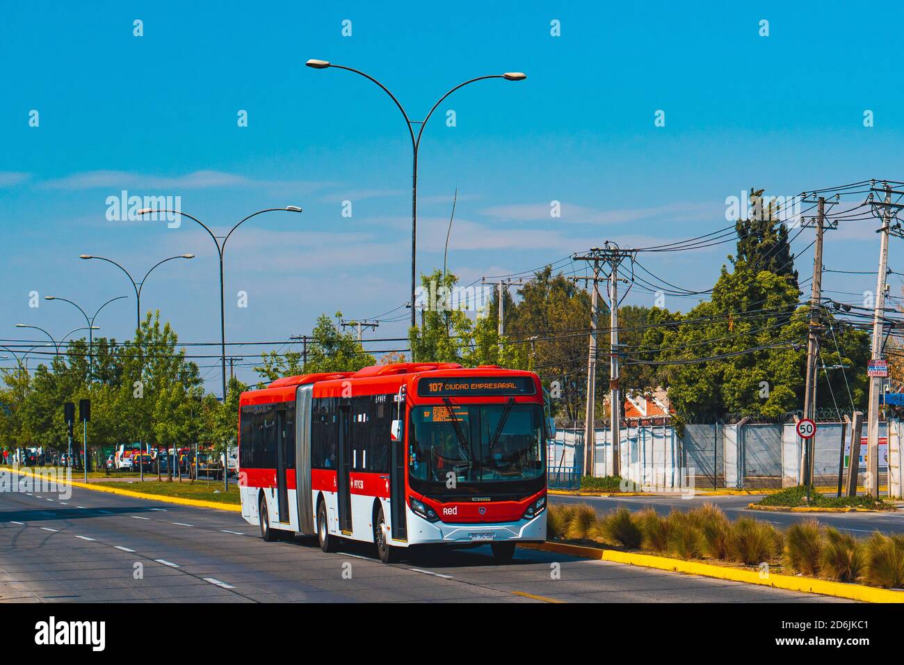 Santiago, Chile - September 2020: A Transantiago / Red Movilidad bus in ...