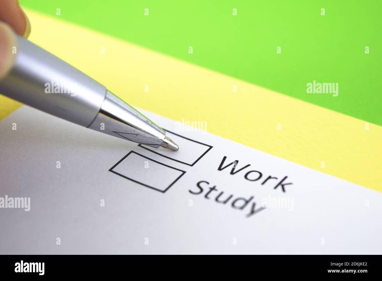 Work or Study? Work Stock Photo - Alamy