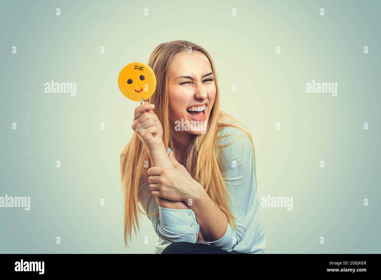 Girl Smiley Face With Hair