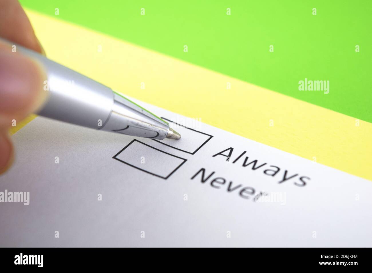Always or Never? Always Stock Photo - Alamy