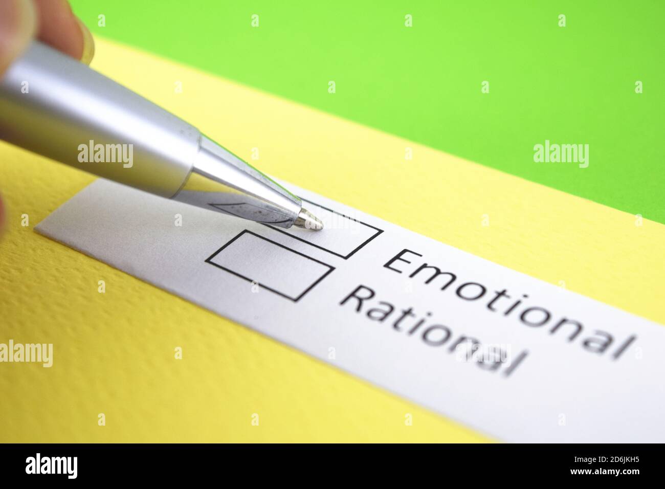 Emotional or Rational? Emotional Stock Photo - Alamy