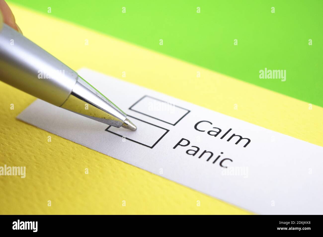 Calm or Panic? Panic Stock Photo - Alamy