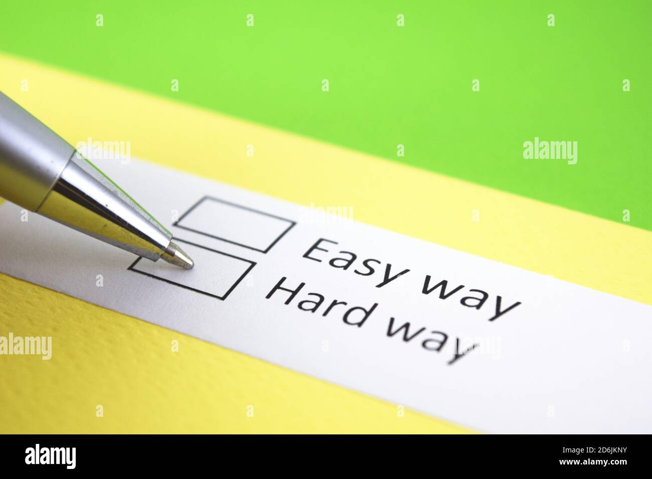 Easy way or Hard way? Hard way Stock Photo - Alamy