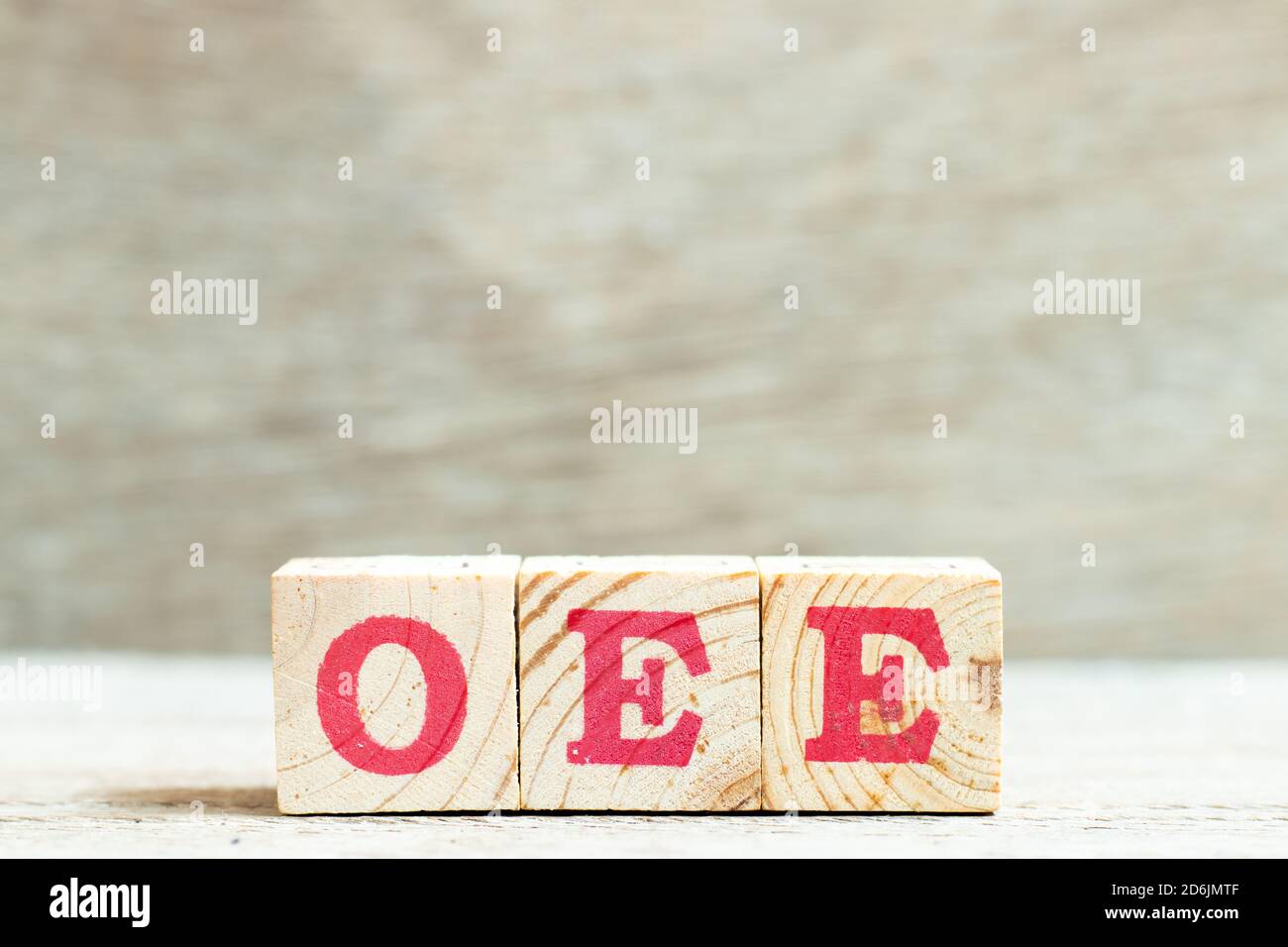 Alphabet letter block in word OEE (abbreviation of overall equipment ...