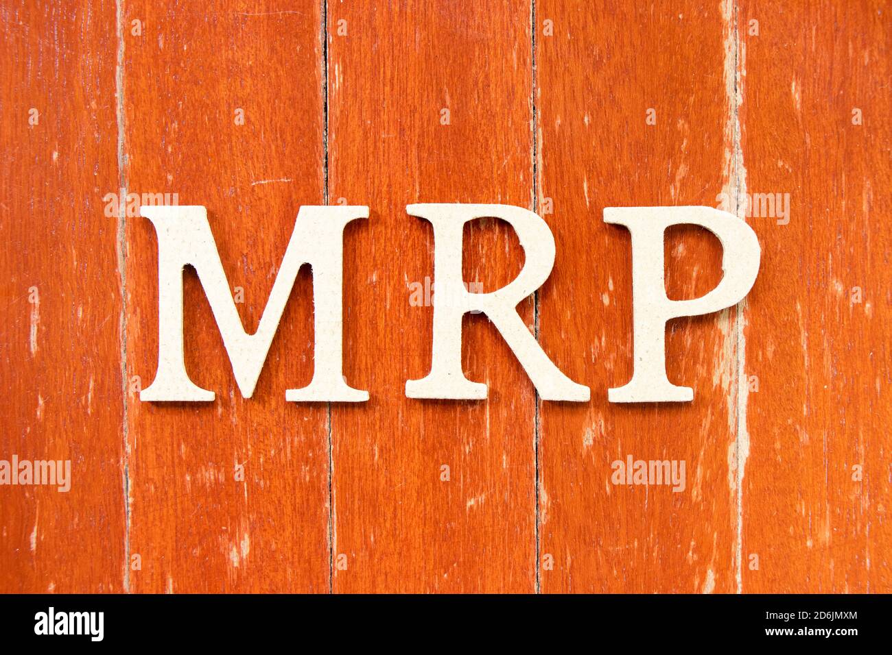 Alphabet letter in word MRP (Abbreviation of Material requirements ...
