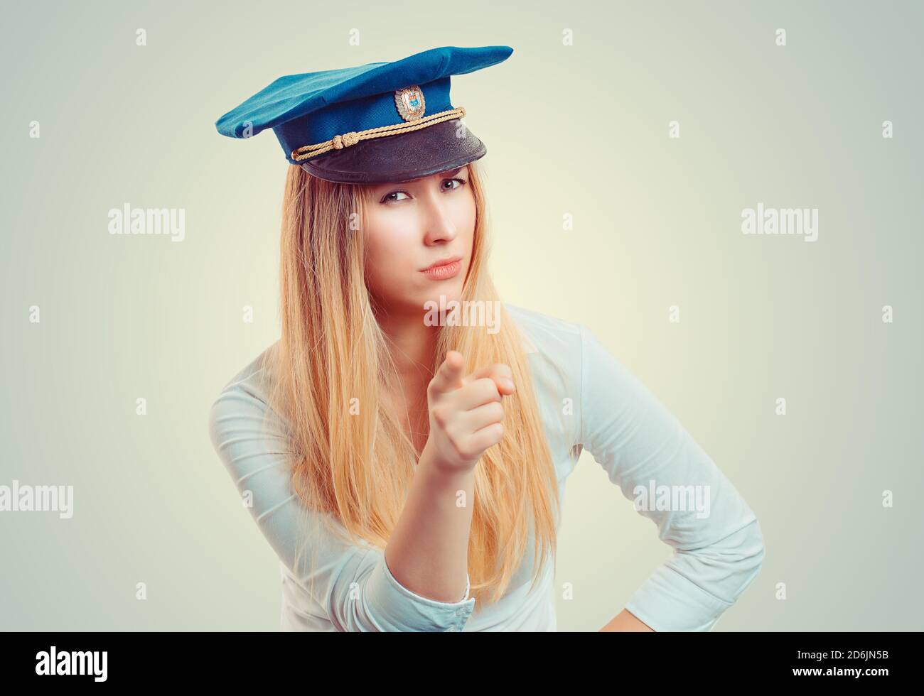 Police officer pointing finger hi-res stock photography and images - Alamy