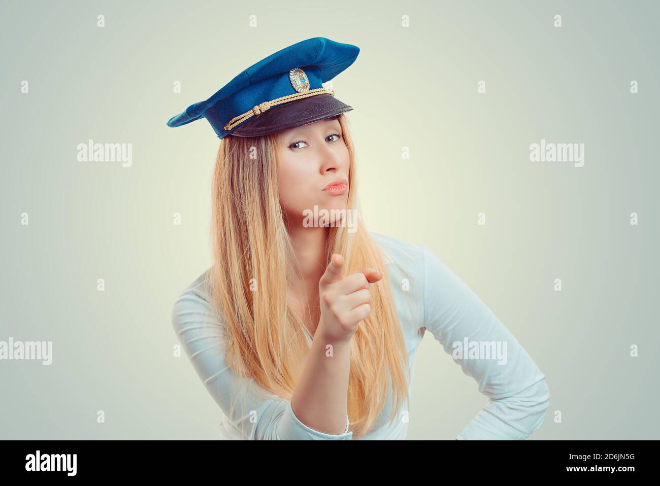 Police officer pointing finger hi-res stock photography and images - Alamy