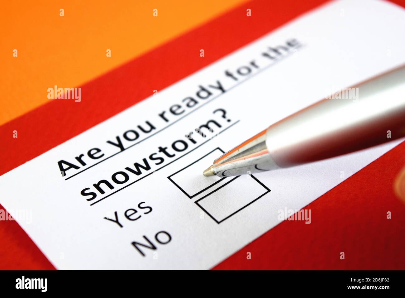 Are you ready for the snowstorm? Yes or no Stock Photo - Alamy
