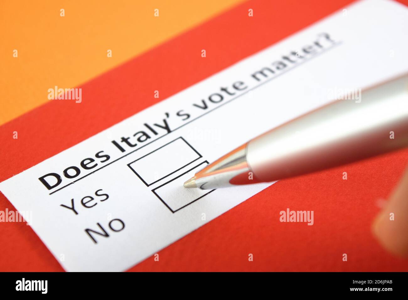 Does Italy's vote matter? Yes or no Stock Photo - Alamy