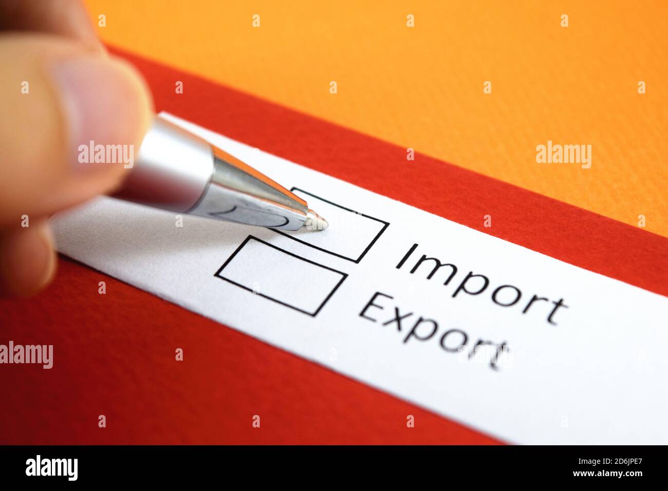 Import or Export? Import Stock Photo - Alamy