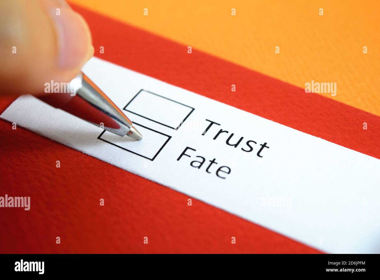 Trust or Fate? Fate Stock Photo - Alamy