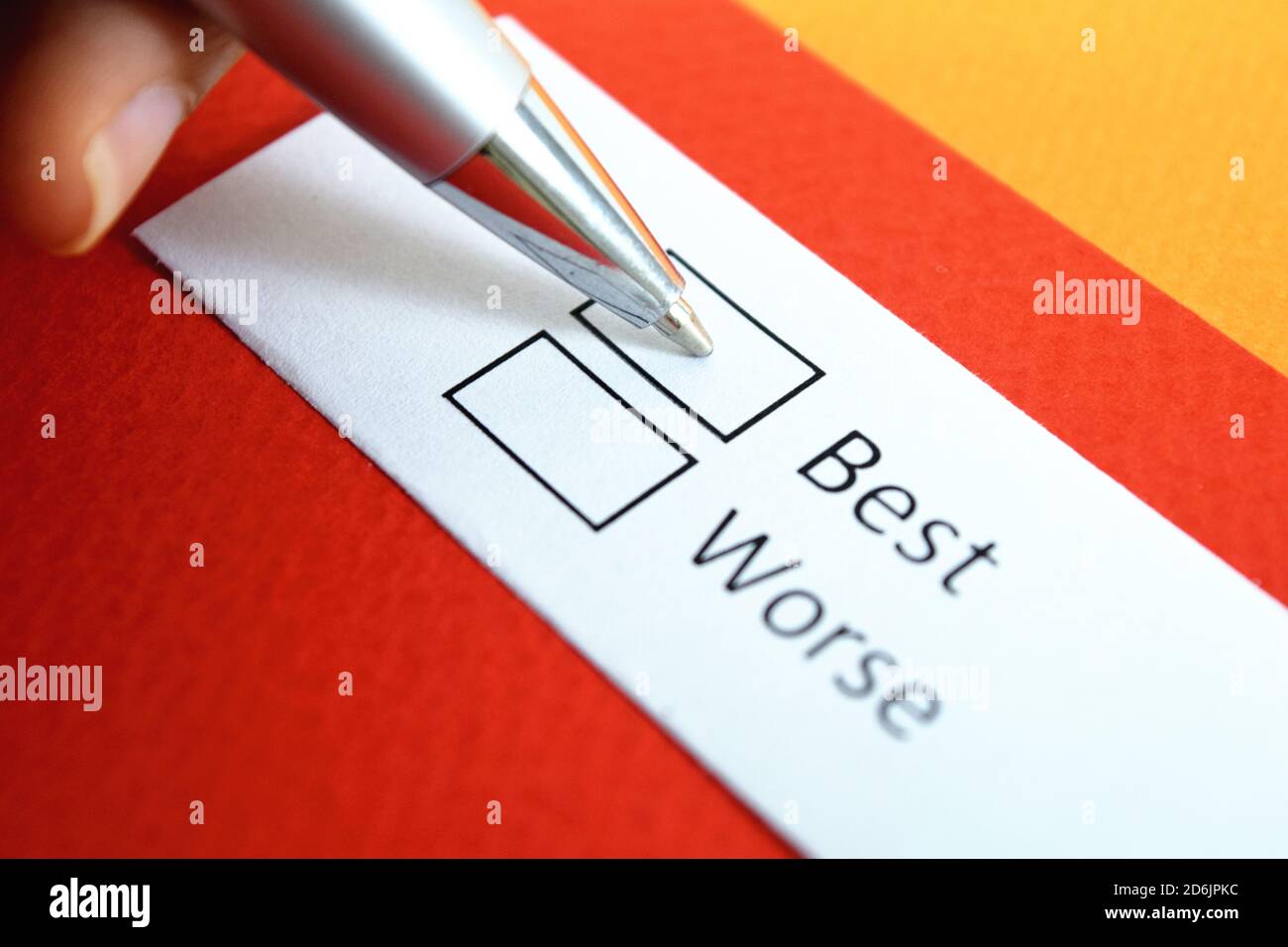 Best or Worse? Best Stock Photo - Alamy