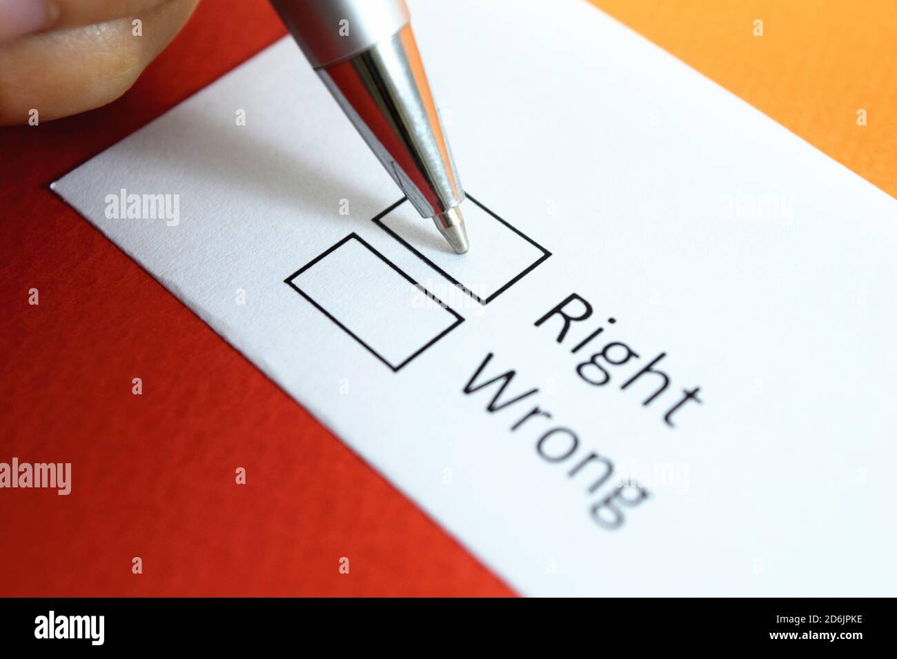 Right or Wrong? Right Stock Photo - Alamy