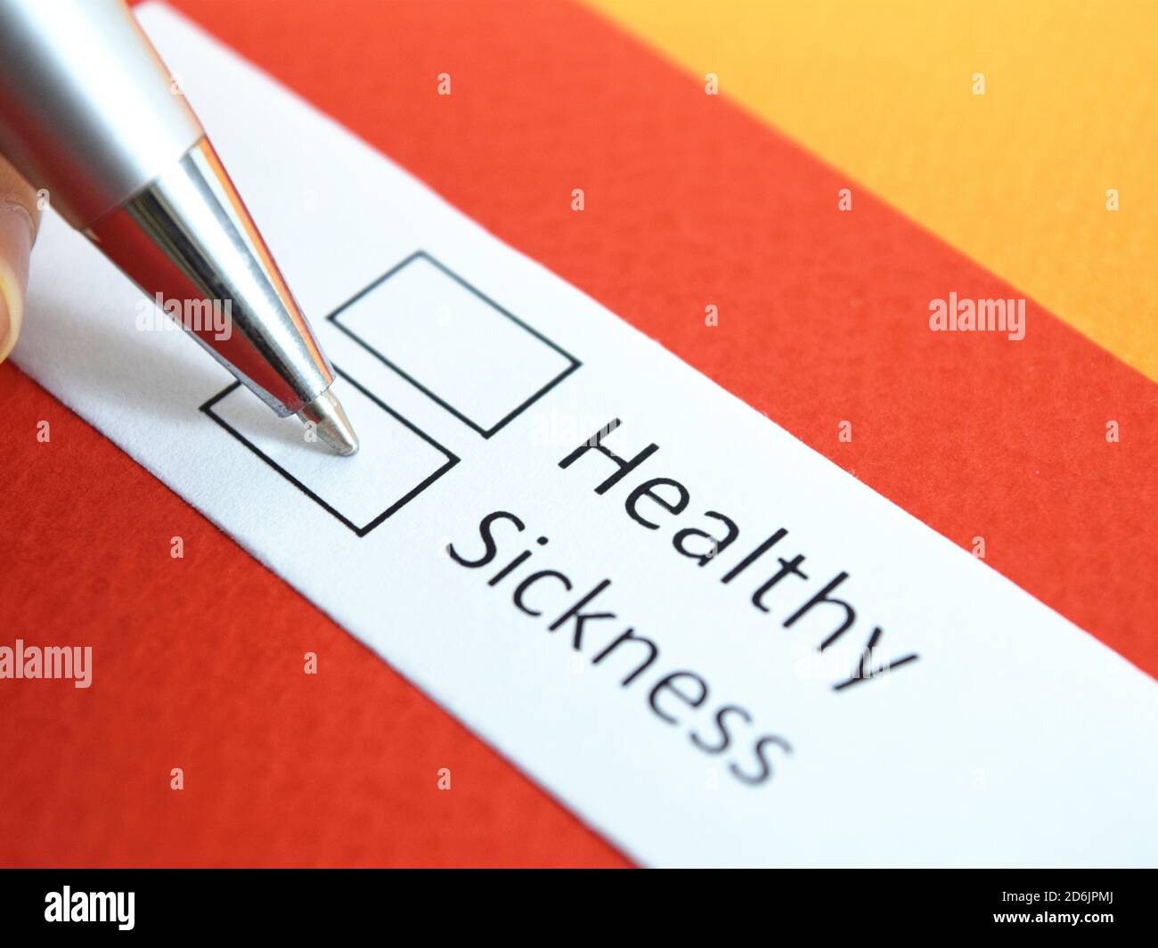 Healthy or Sickness? Sickness Stock Photo - Alamy