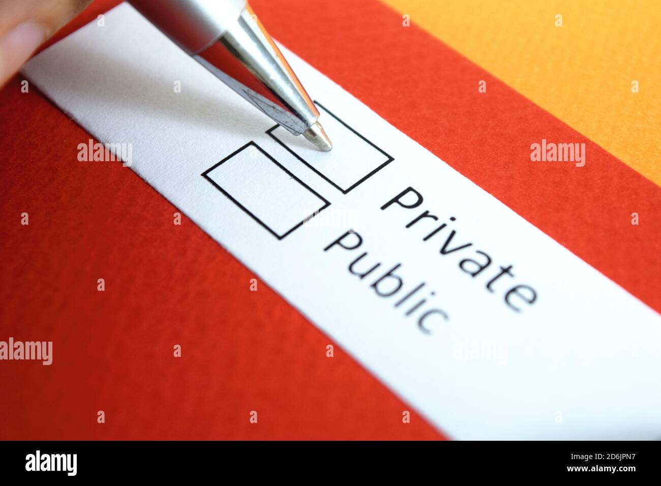 Private or Public? Public Stock Photo - Alamy