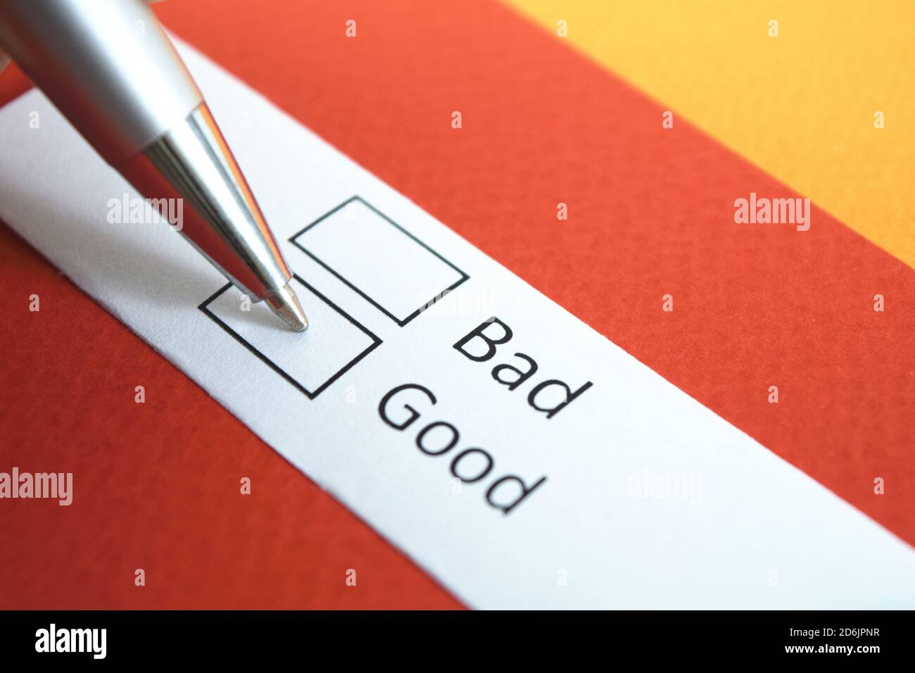 Bad or Good? Good Stock Photo - Alamy